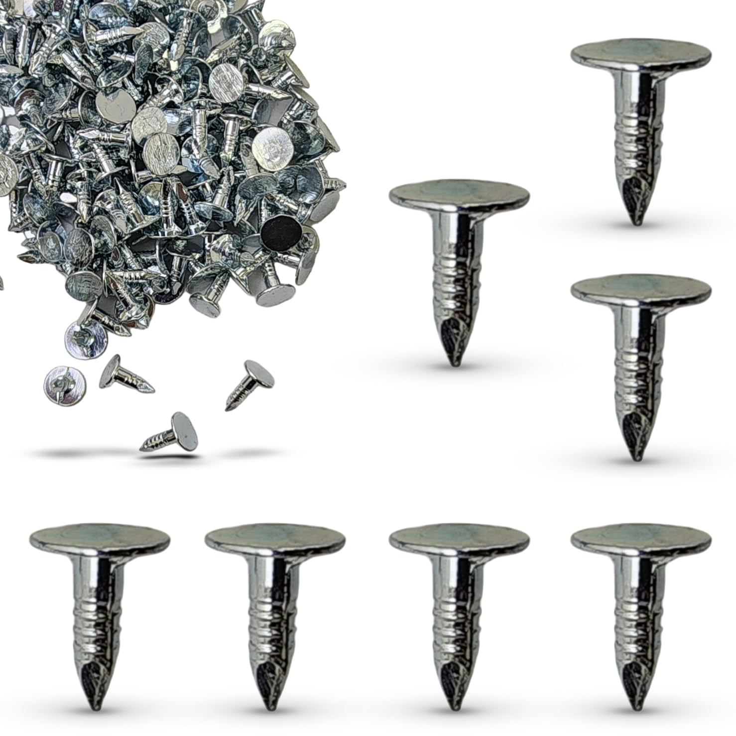 100 Pack 1/2 Inch - Steel Roofing Felt Nails, Roofing Felt Pins Suit ...