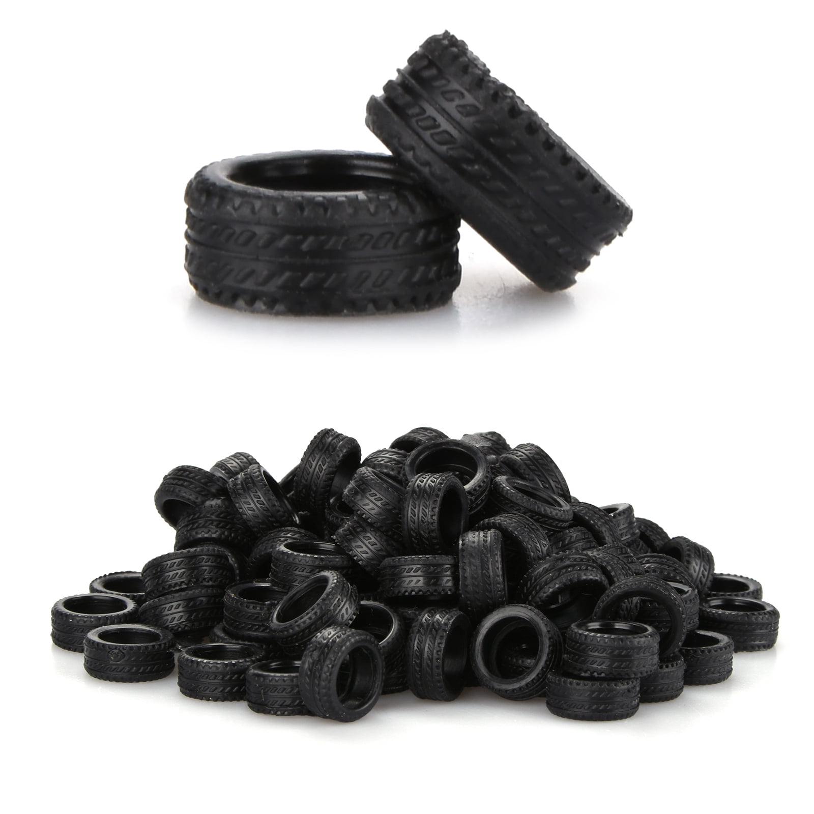100 Pack 1/64 Model Tires Quality Rubber, 12mm Diameter, 5mm Width ...