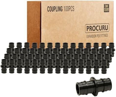 [100-Pack] 1-Inch Coupling, Expansion PEX-A F1960 Plumbing Fitting ...