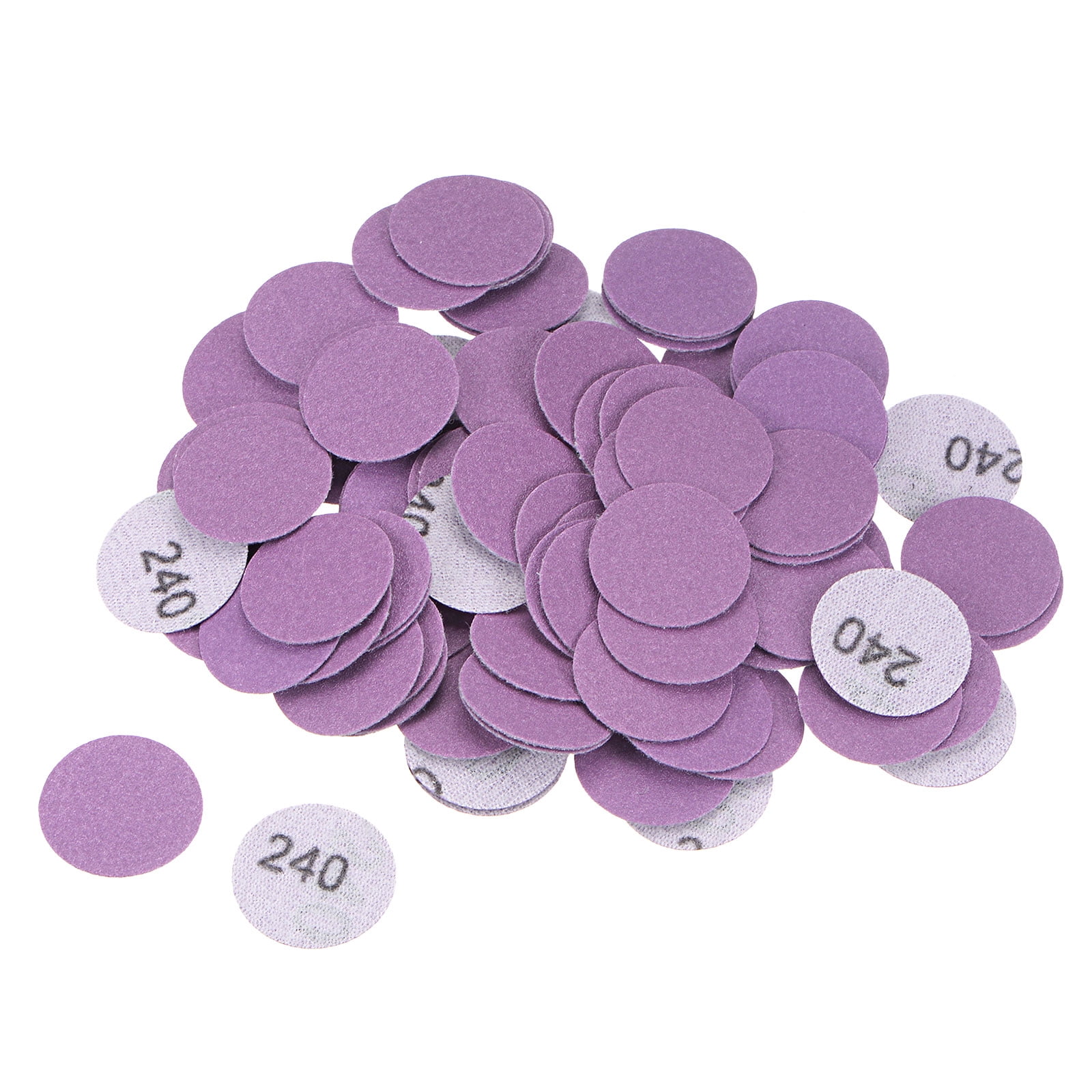 100 Pack 1-Inch Purple Sanding Discs 240 Grits Hook & Loop Professional ...