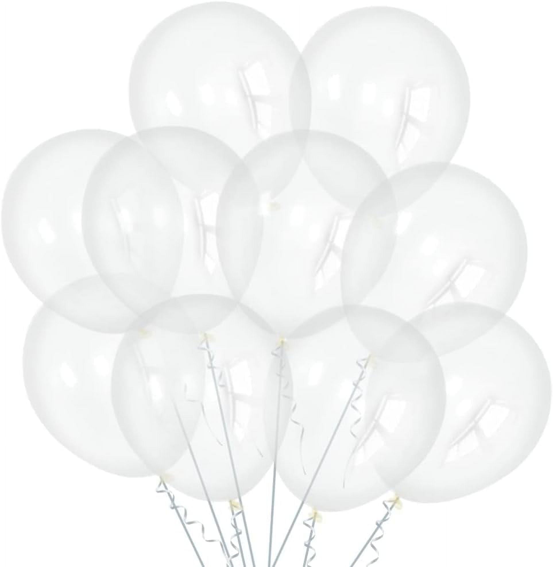 100 Pack 10 Inch Clear Balloons Transparent Party Balloons, Latex Matte ...