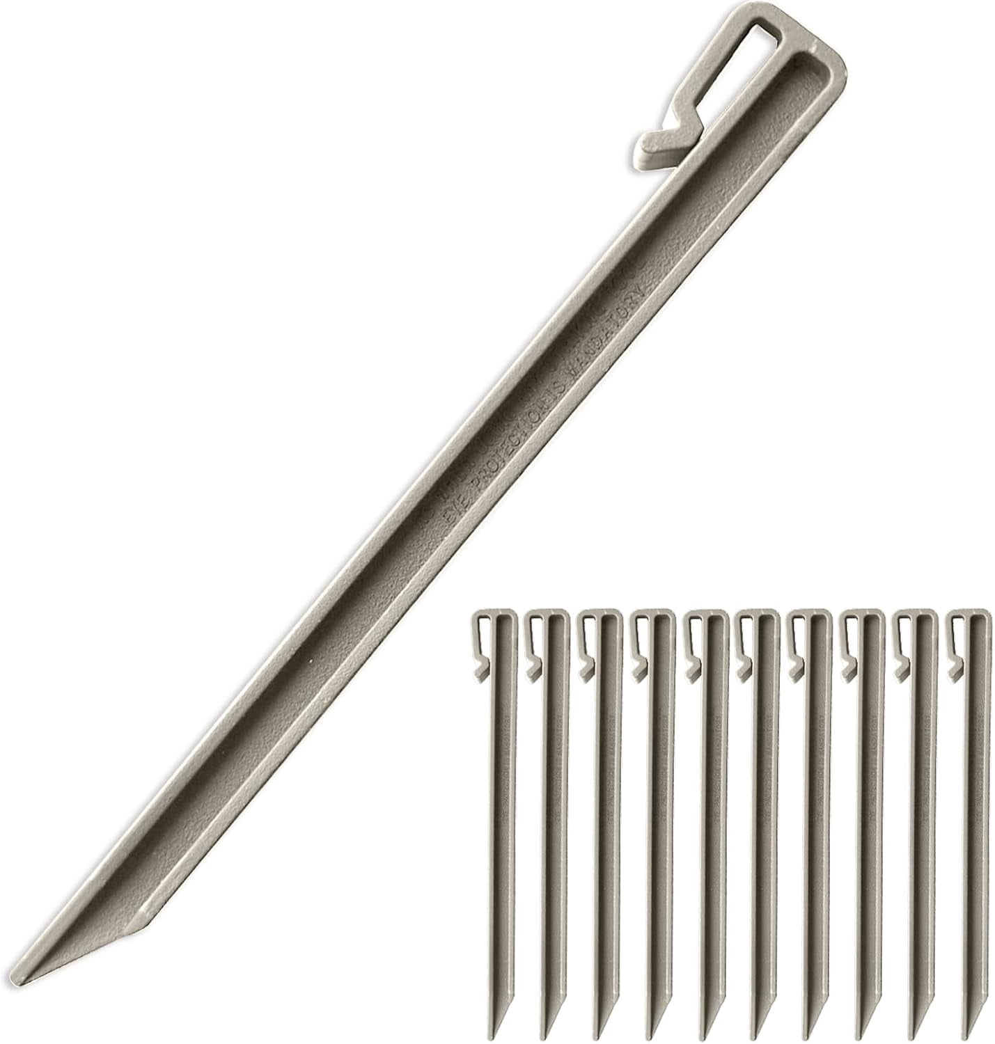 100-Pack 10 Inch Plastic Edging Nails Gray,Side-Insert Nylon Landscape ...