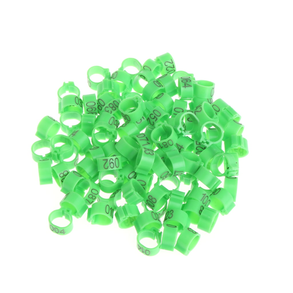 100-Pack 10mm Bird Leg Bands Plastic for Foot Bands Clip Rings for ...