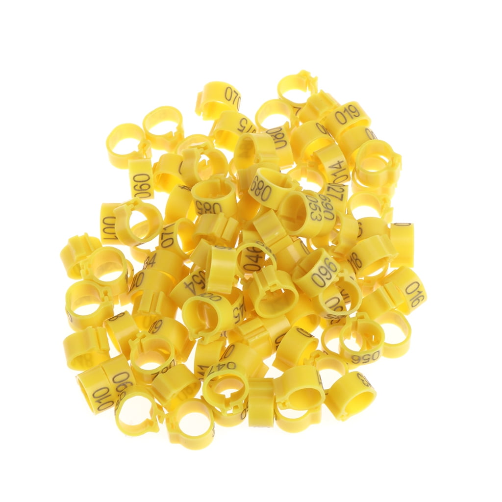 100-Pack 10mm Bird Ring Leg Bands Plastic for Foot Bands Clip Rings for ...