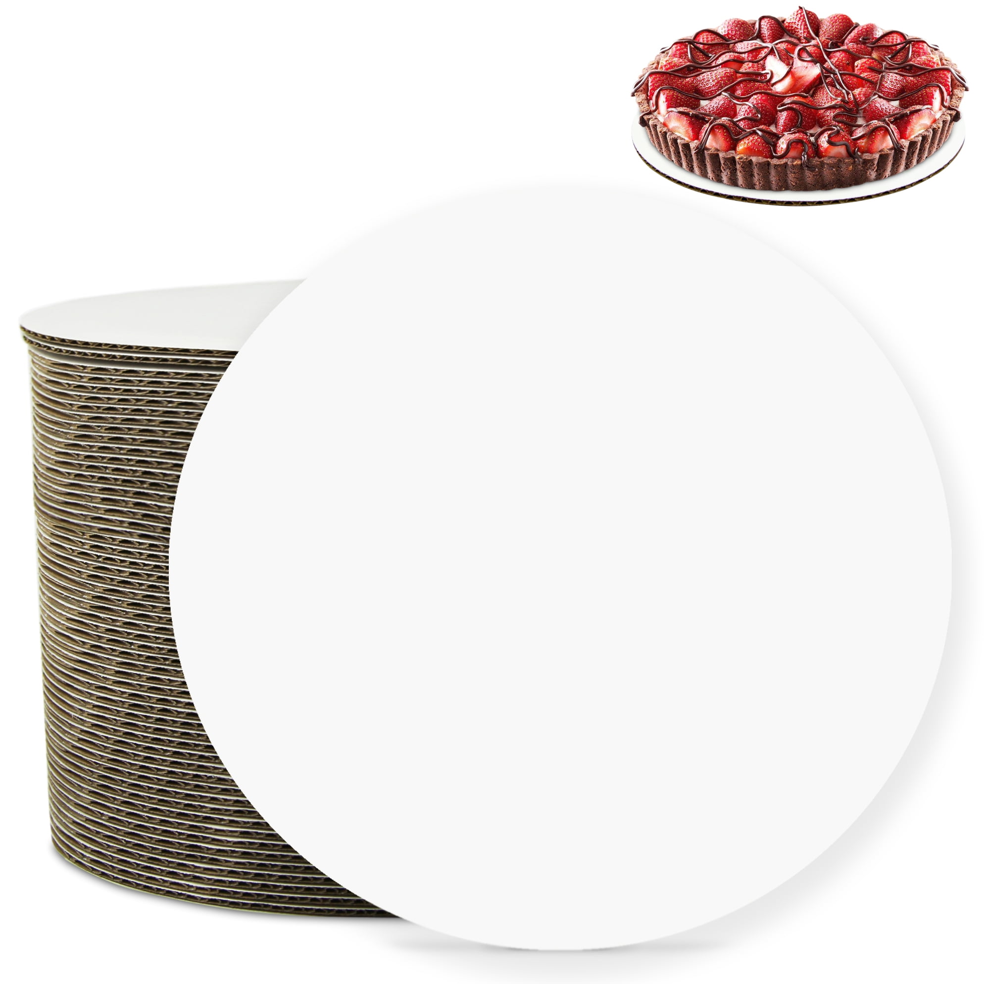 [100 Pack] 12 Inch Round Cake Boards - Grease Proof Cardboard ...