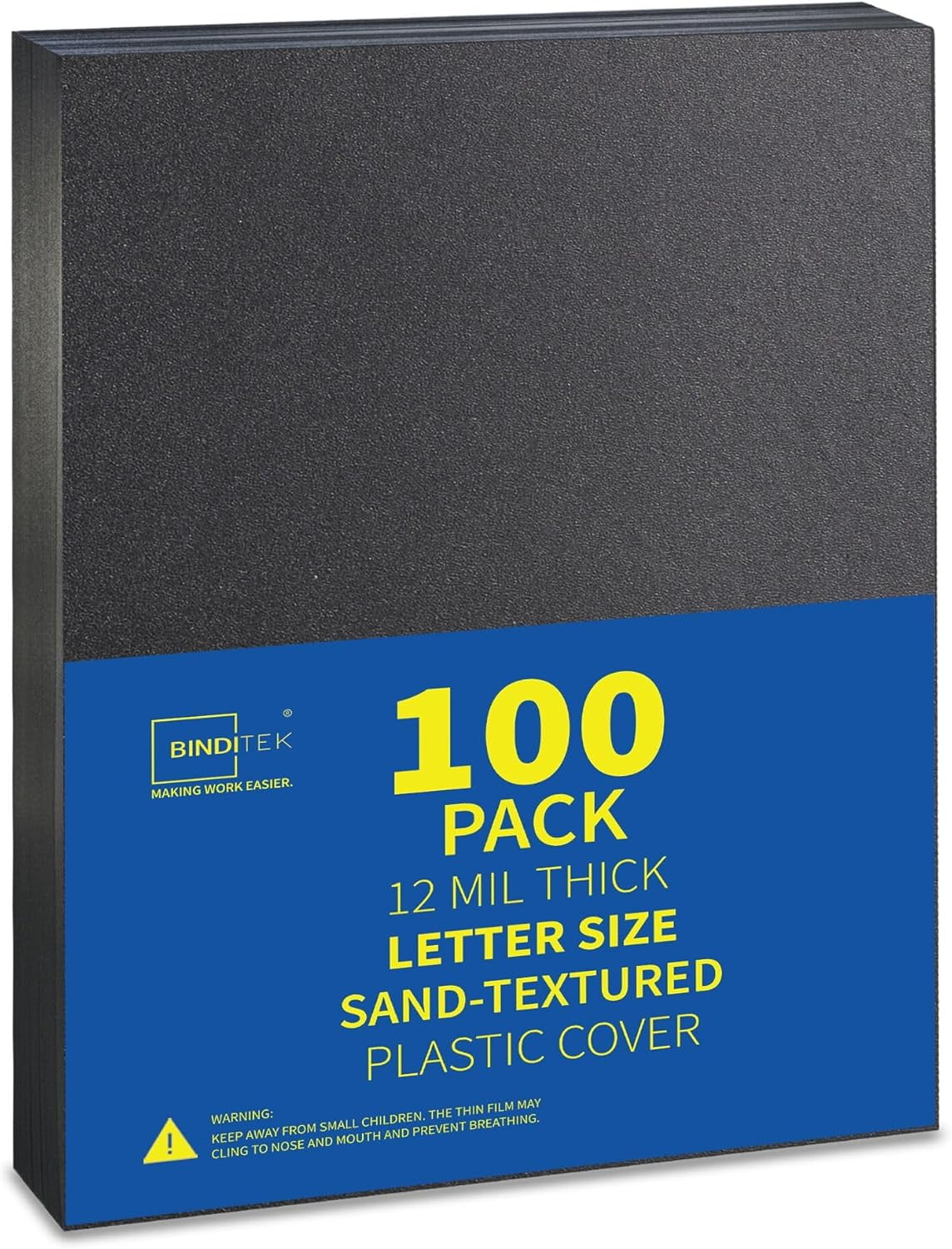 100 Pack 12 Mil Sand-Textured Polycover - Plastic Binding Cover for ...