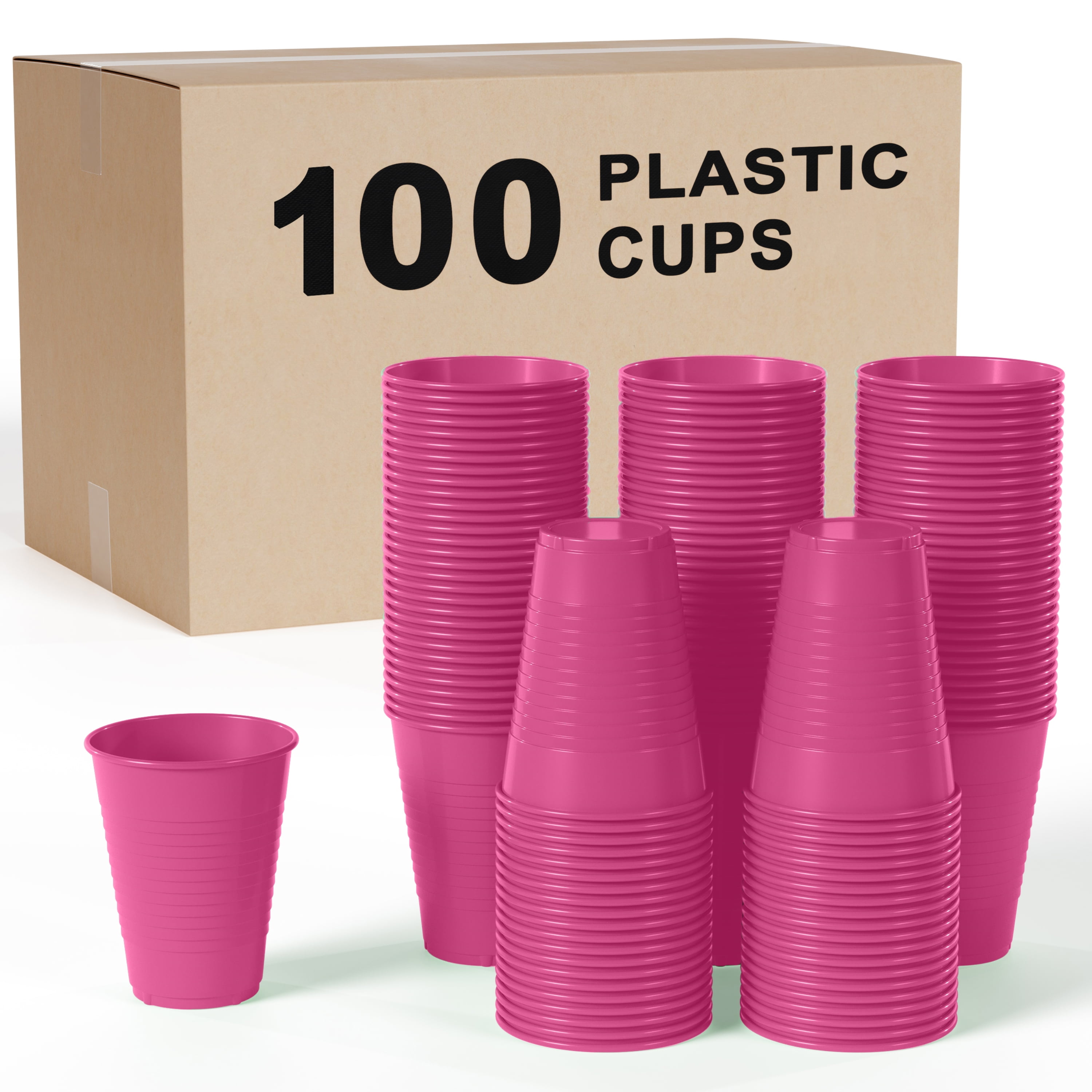 100-Pack 12 Oz Cerise Disposable Plastic Cups - Durable and Stylish ...