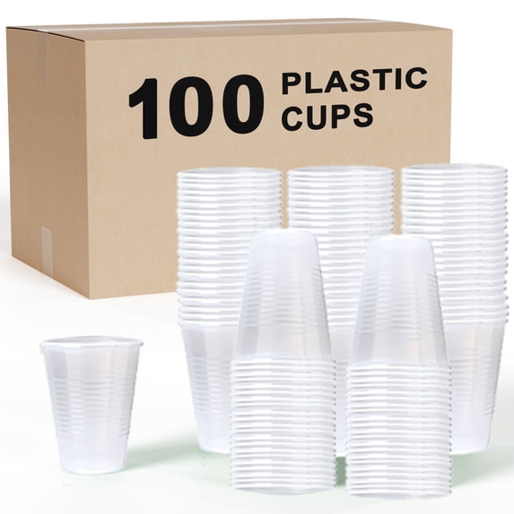 100-Pack 12 Oz Clear Disposable Plastic Cups - Durable and Stylish ...
