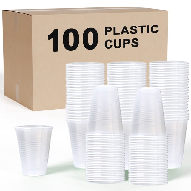 100-Pack 12 Oz Clear Disposable Plastic Cups - Durable and Stylish ...