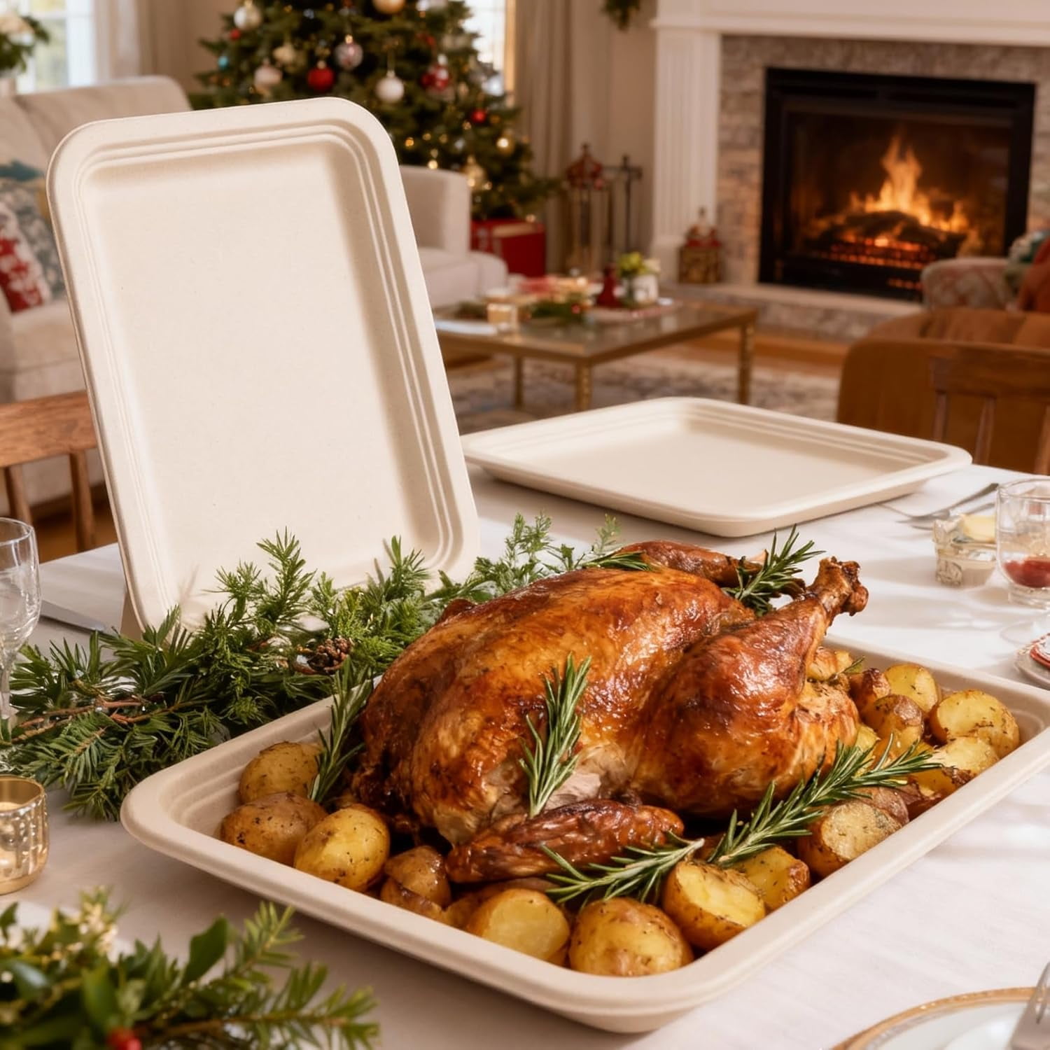 100 Pack 14 Inch Disposable Paper Food Trays for Serving Food ...