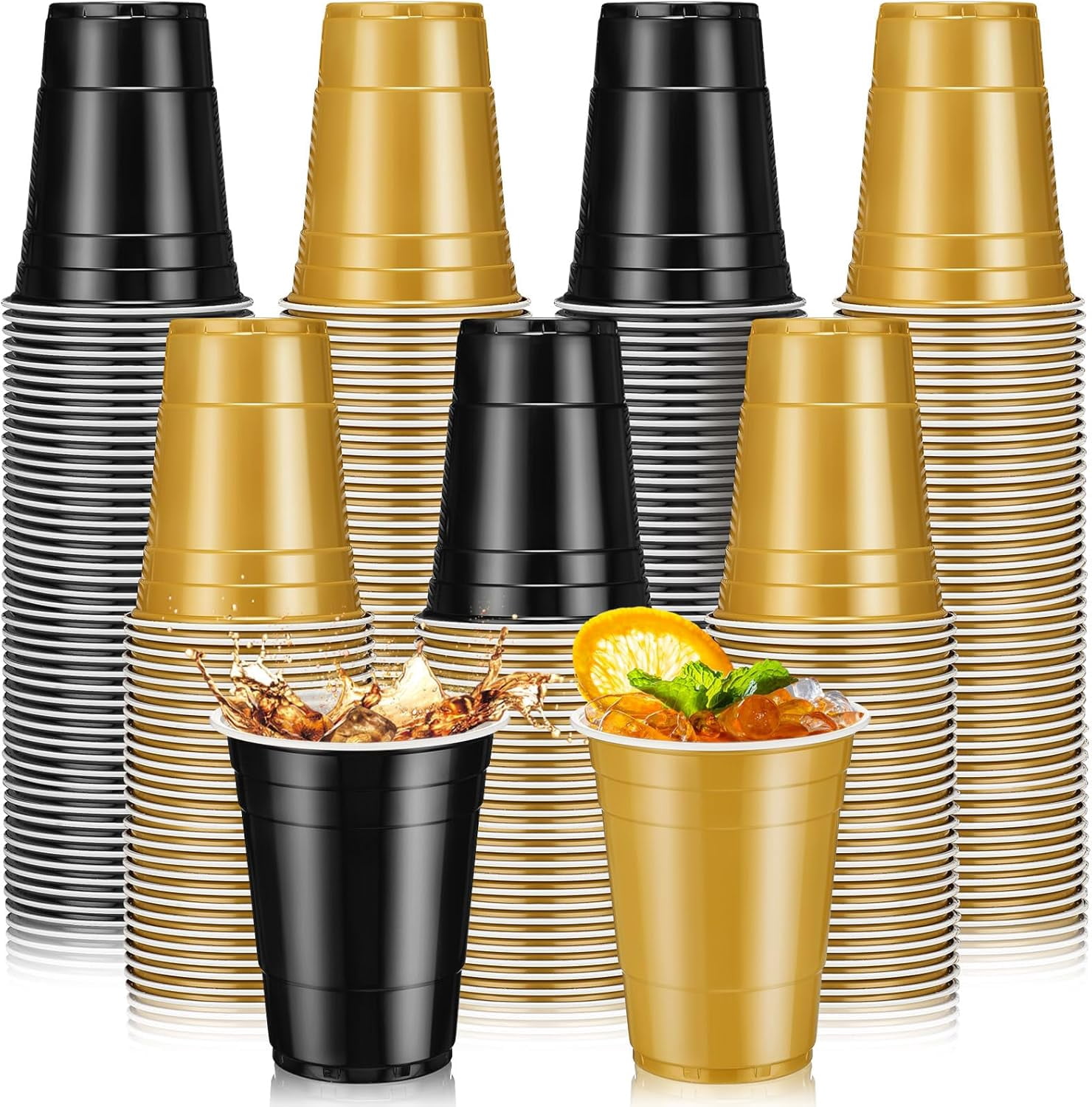 100 Pack 16 Ounce Halloween Plastic Party Cups Disposable Heavy Duty ...