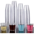 100 Pack 1oz Clear Disposable Plastic Shot Glasses, Hard Mini Cups for ...