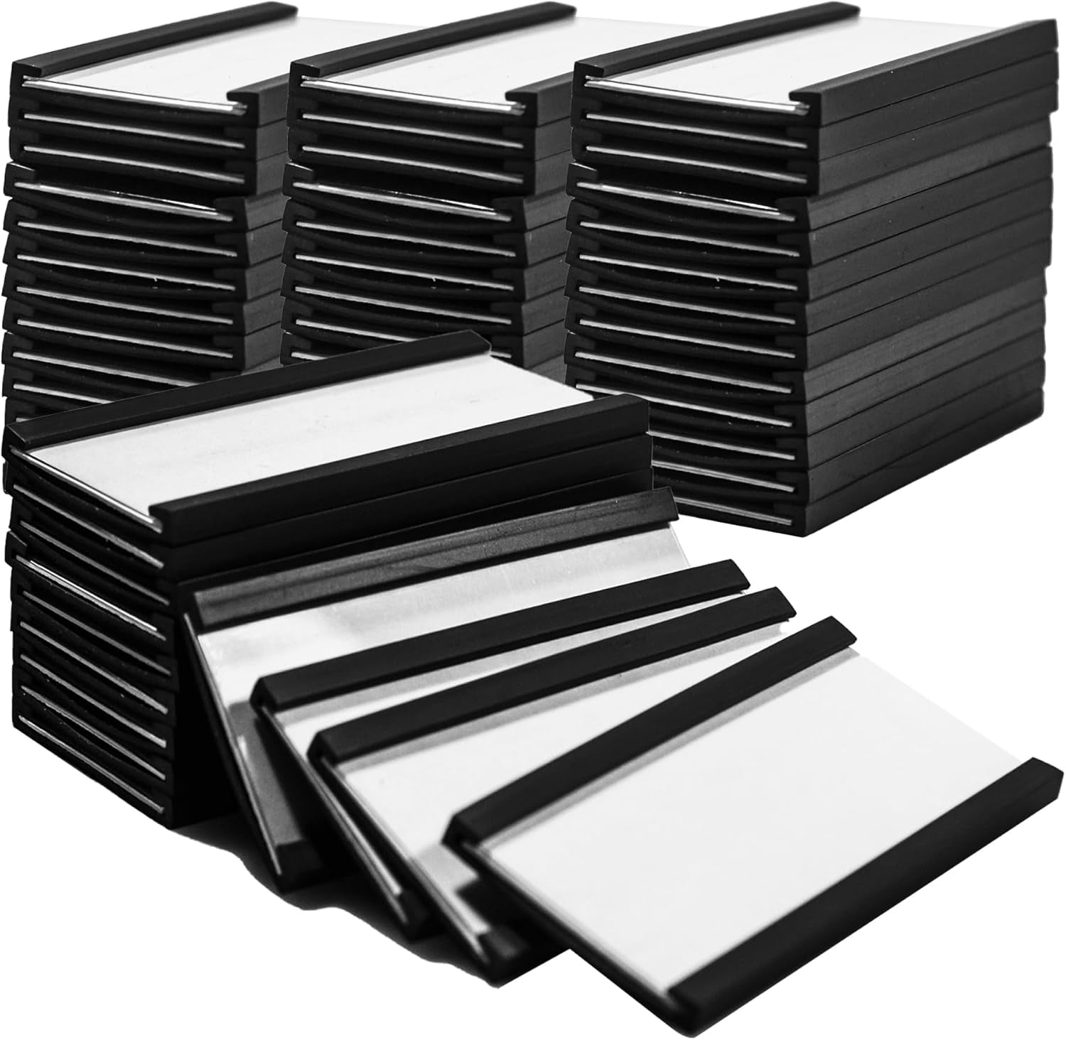 100 Pack 1x3 Inch Magnetic Label Holders for File Cabinet Labels C ...
