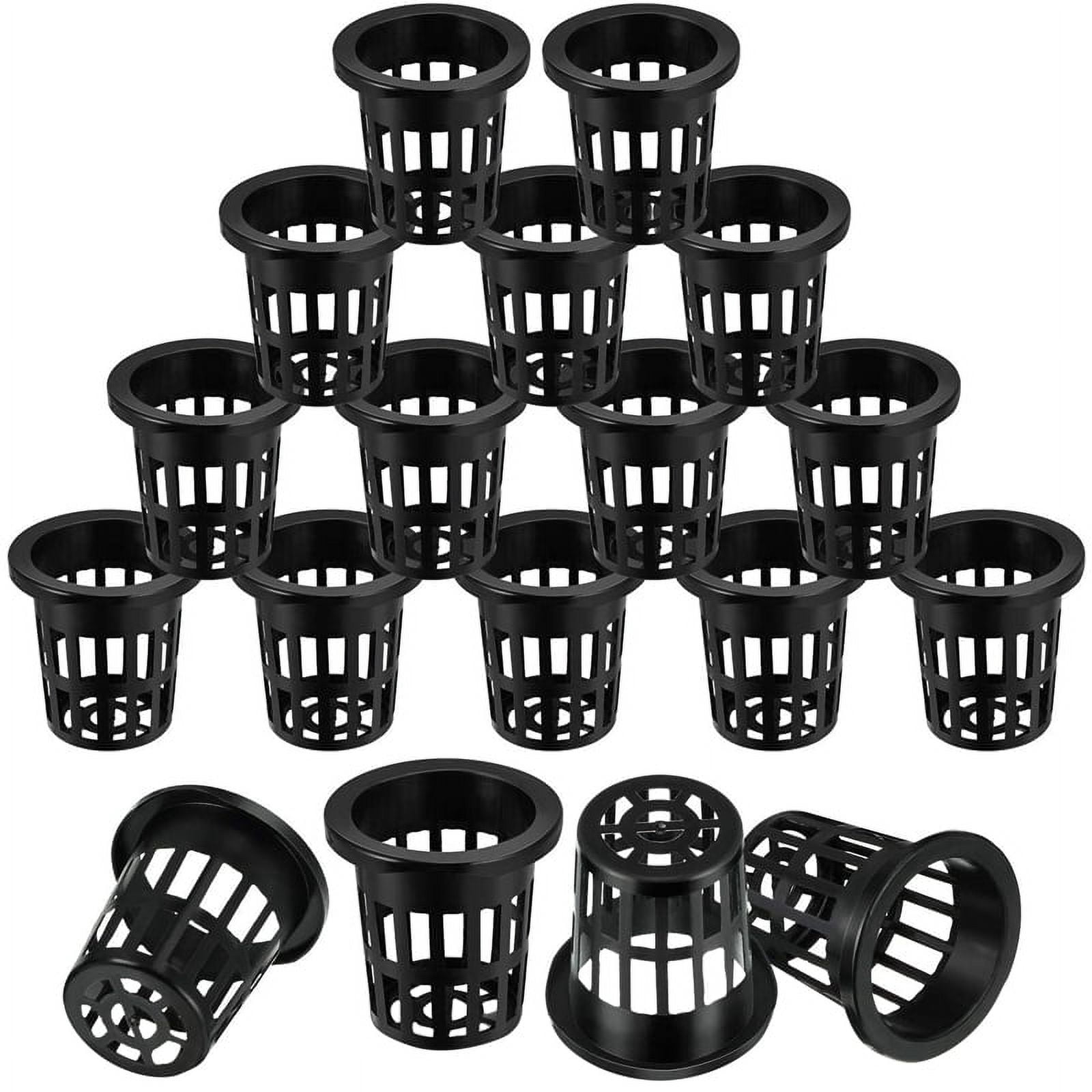 100 Pack 2.36 Inch Net Cups Slotted Mesh Wide Lip Filter Plant Net Pot ...