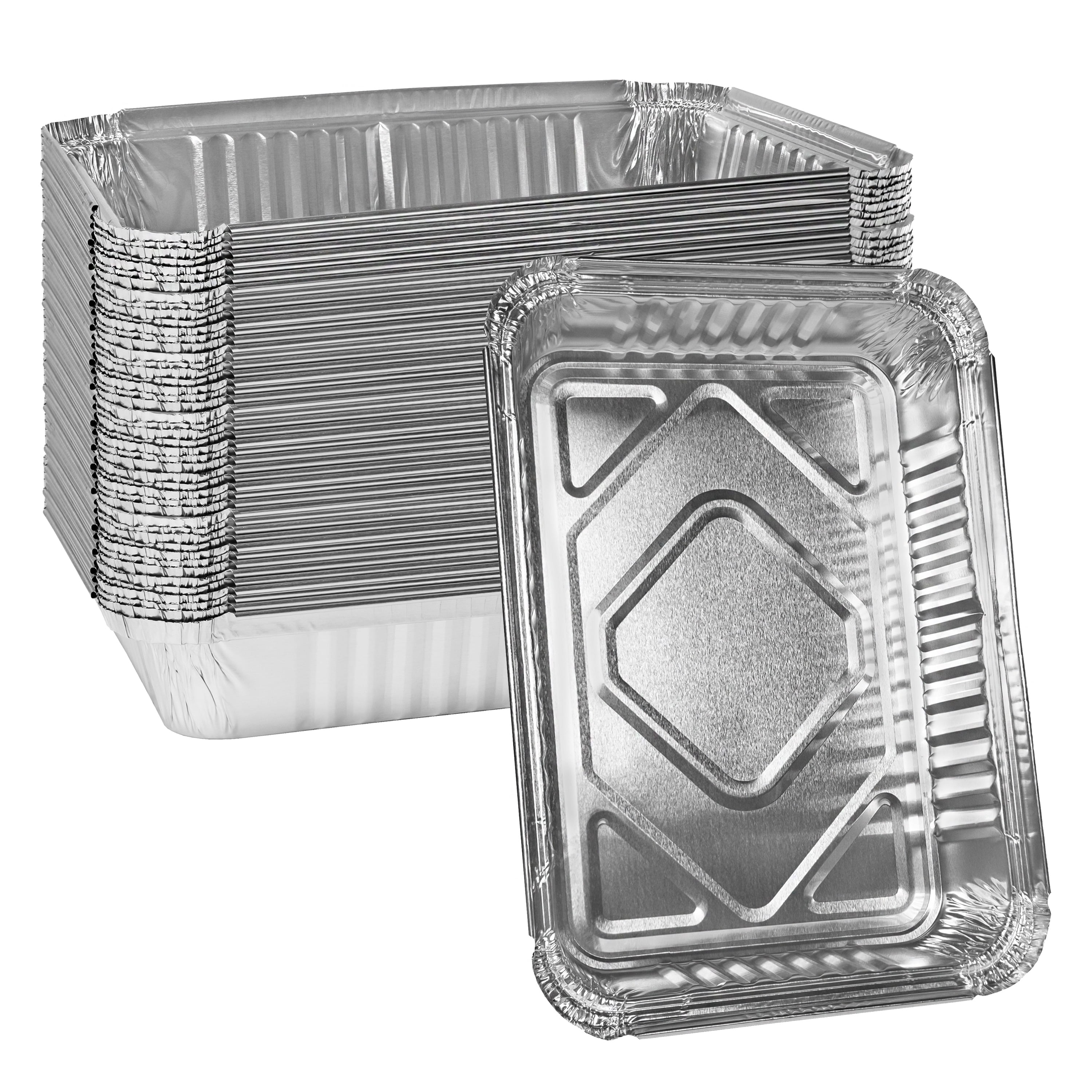 [100 Pack] 2.5 LB Oblong Take Out Foil Baking Pans Shallow - 788 ...