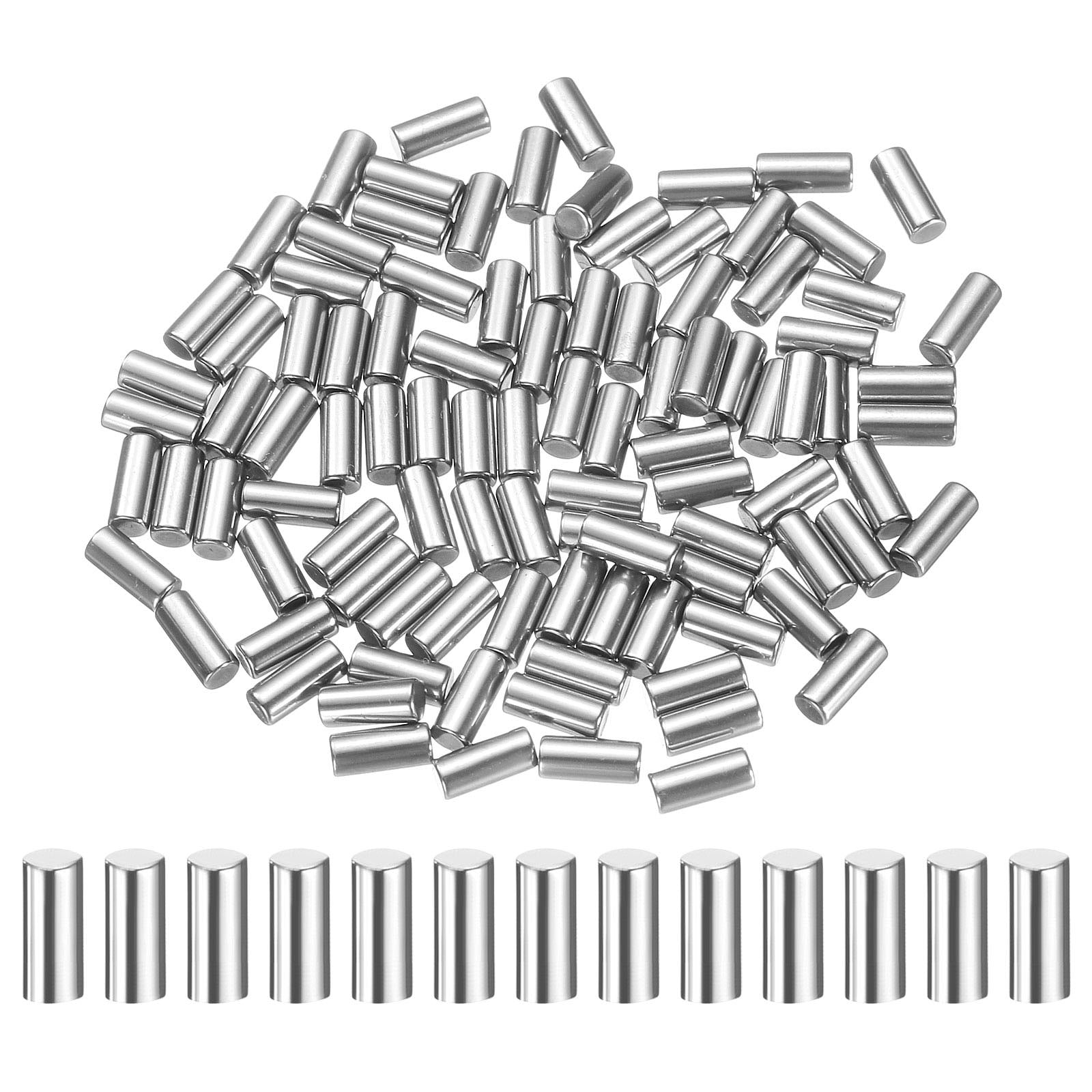 100 Pack 2.5mm x 7mm Dowel Pins Bearing Steel Cylindrical Dowel Pins ...