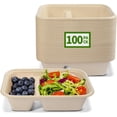 100 Pack 2 Compartment Paper Bowls for Chip Dip, Nacho Cheese, Main ...