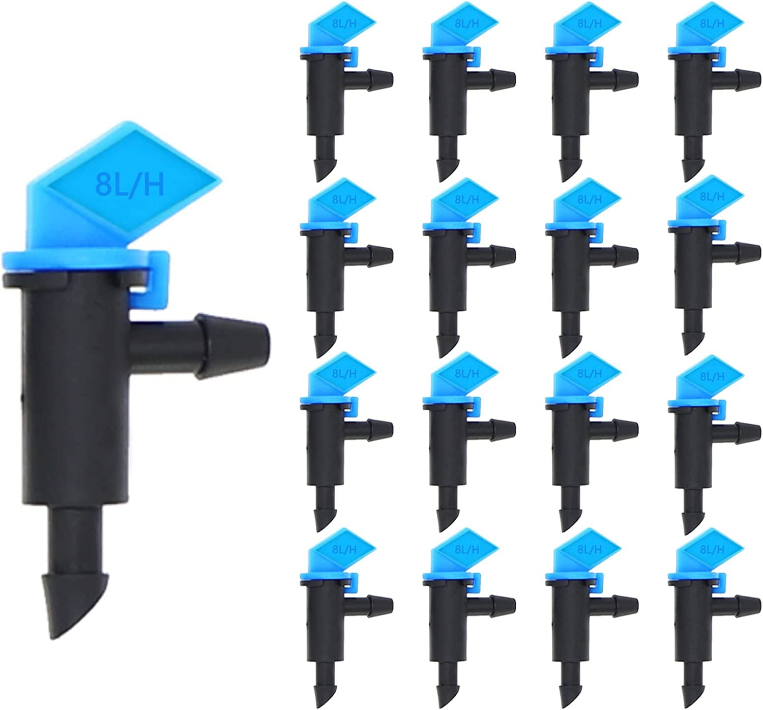100 Pack 2 GPH Flag Irrigation Dripper Emitter 8L/H Garden Irrigation ...