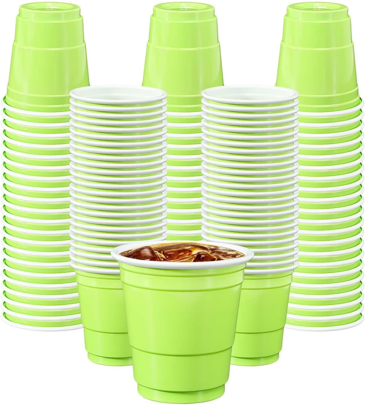 100 Pack 2 oz Lime Green Plastic Shot Cups Disposable Shot Glasses Mini ...