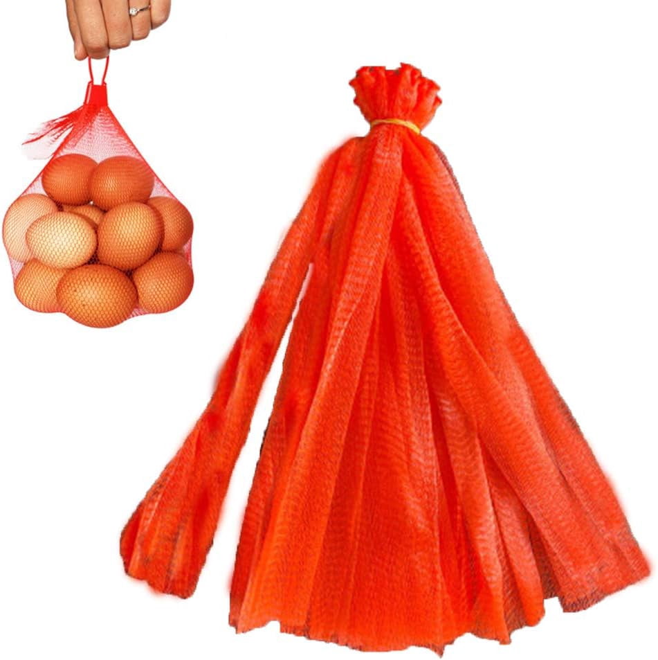 100 Pack 20'' Mesh Nylon Netting with Loop-Style Closures, Red Reusable ...