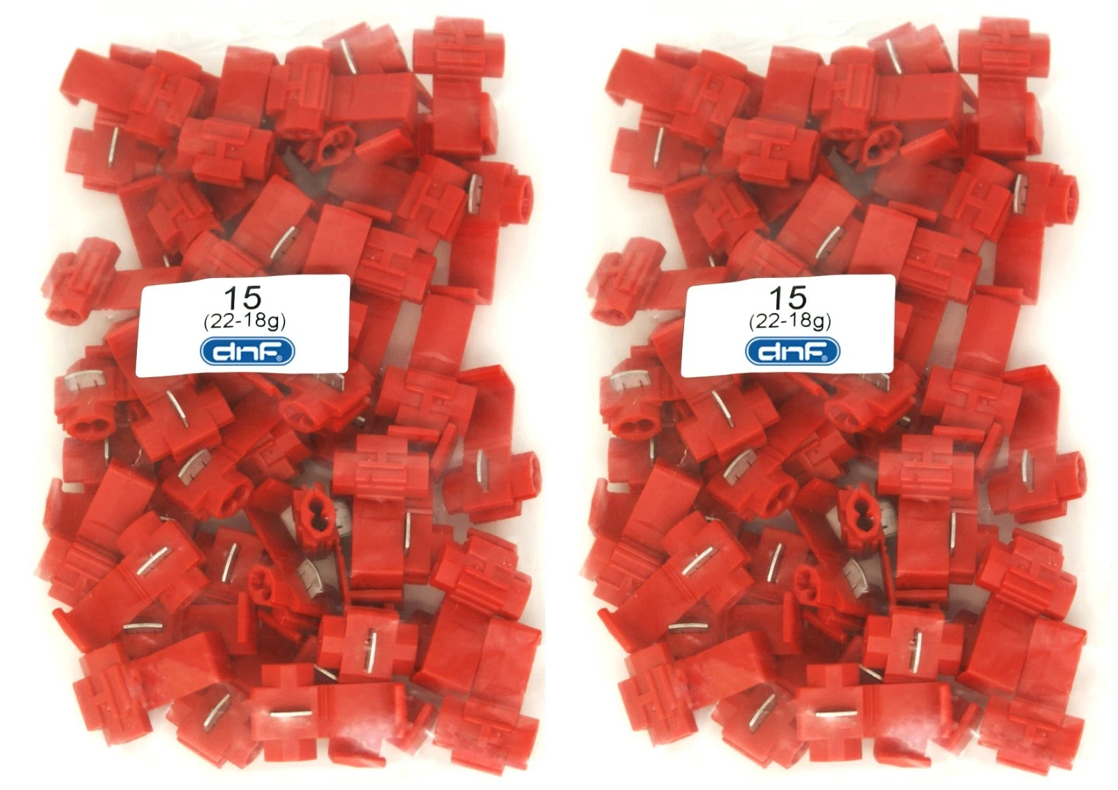 100 Pack 22-18 Gauge Red Quick Splice Wire Cable Connector Terminal 100 ...