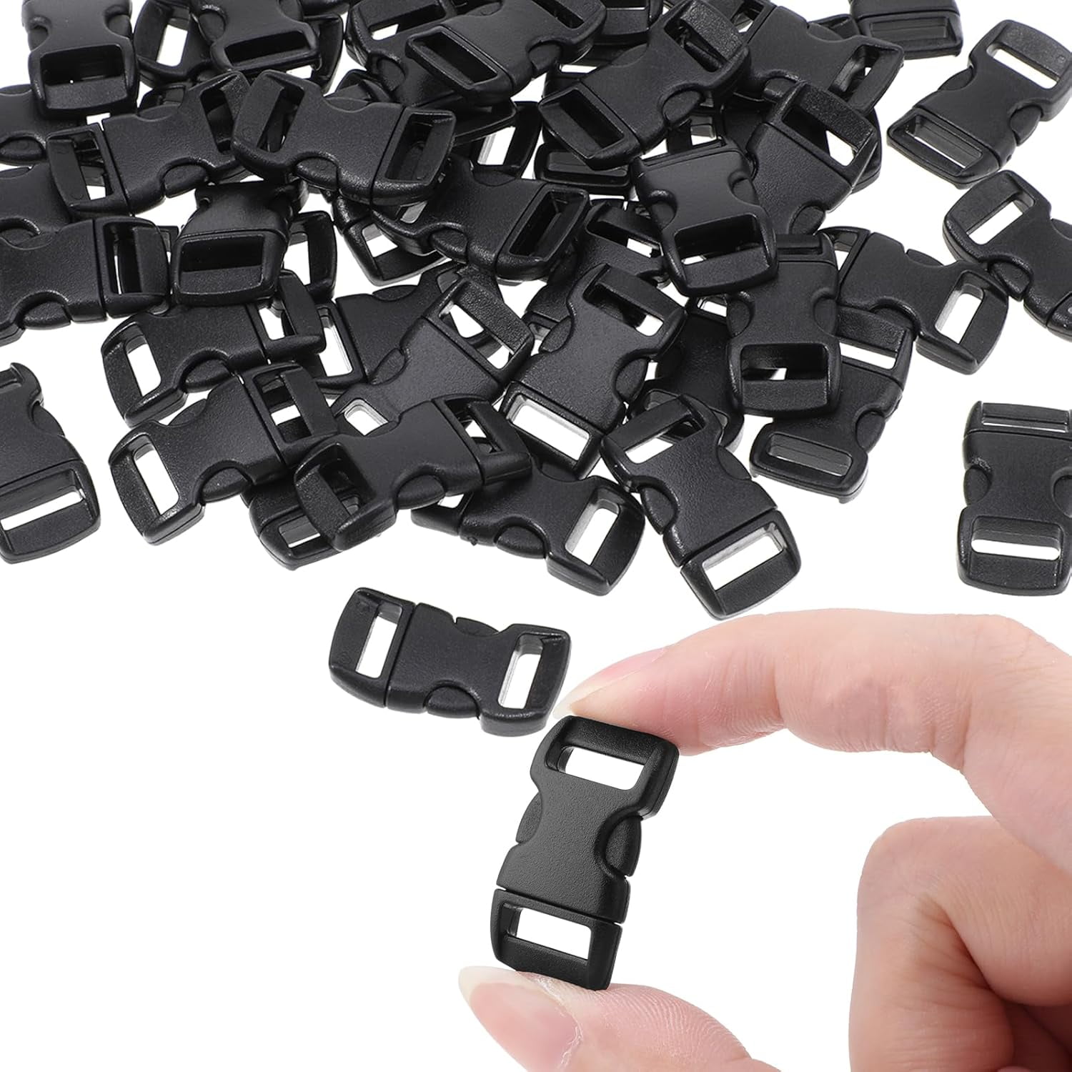 100 Pack 3/8 Inch Plastic Quick Side Release Buckles for Paracord ...