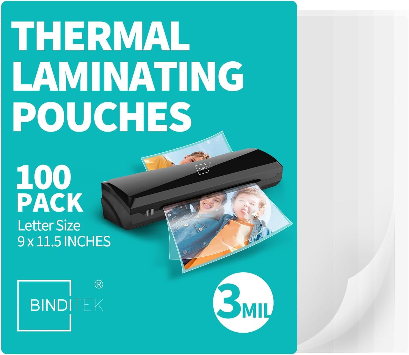 100 Pack 3 Mil Thermal Laminating Pouches, 9x11.5 Inches Sheets, for ...