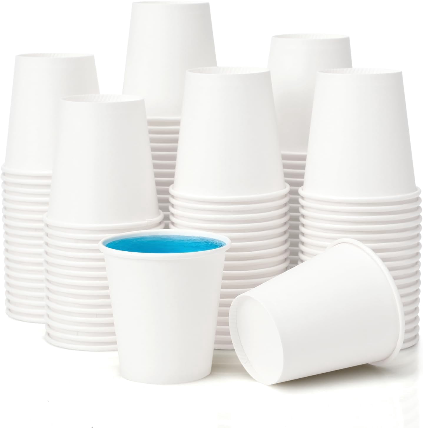100 Pack 3 oz Paper Cups, Disposable Bathroom Cups, Small Mouthwash ...