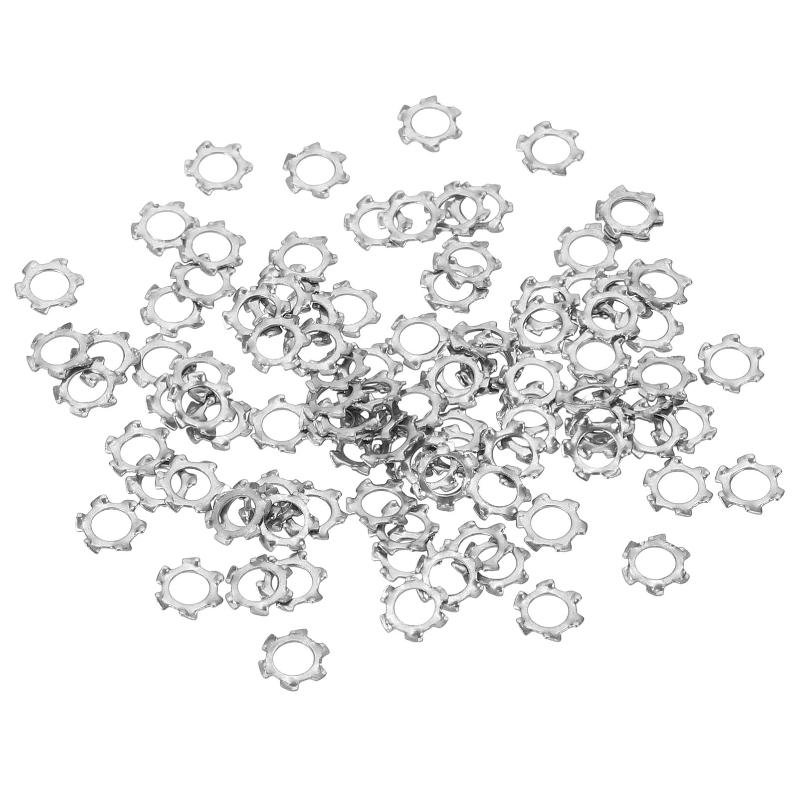 100 Pack 304 Stainless Steel External Tooth Lock Washers, M3 Star ...