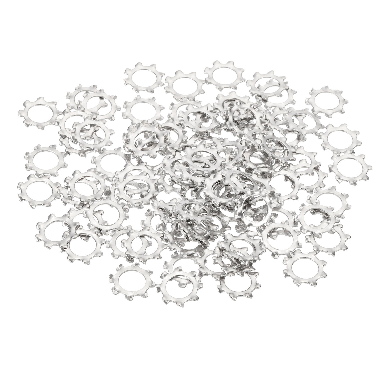100 Pack 304 Stainless Steel External Tooth Lock Washers, M8 Star ...