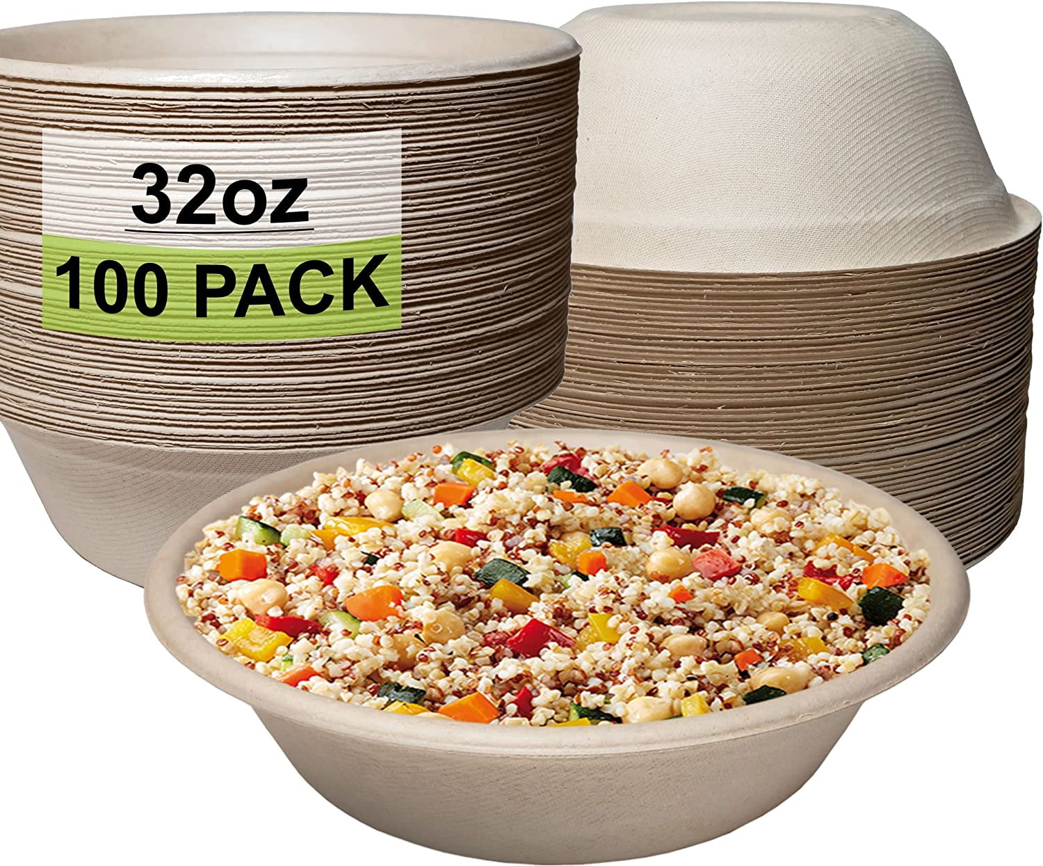 Customer reviews for [100 Pack] 32 oz Round Disposable Compostable ...