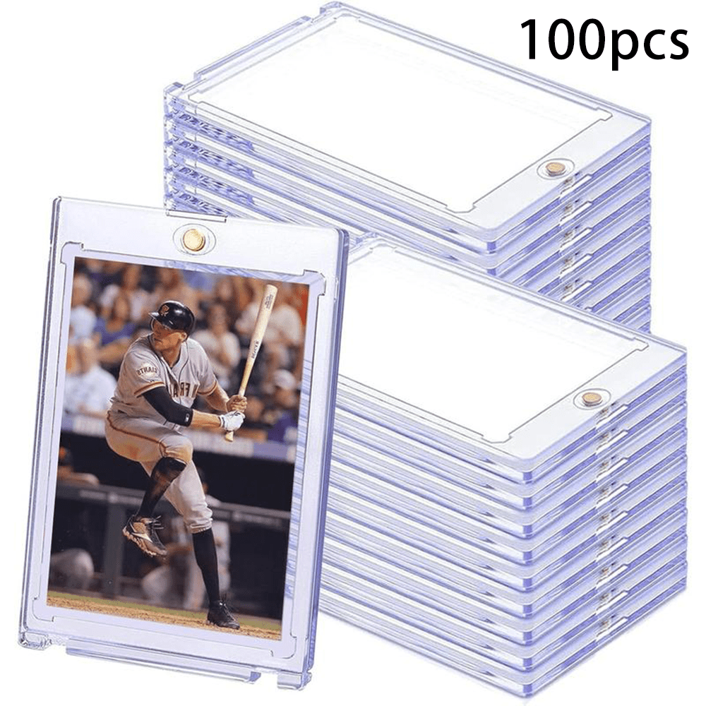 100-Pack 35PT Magnetic Trading Card Holder, Hard Plastic Card ...