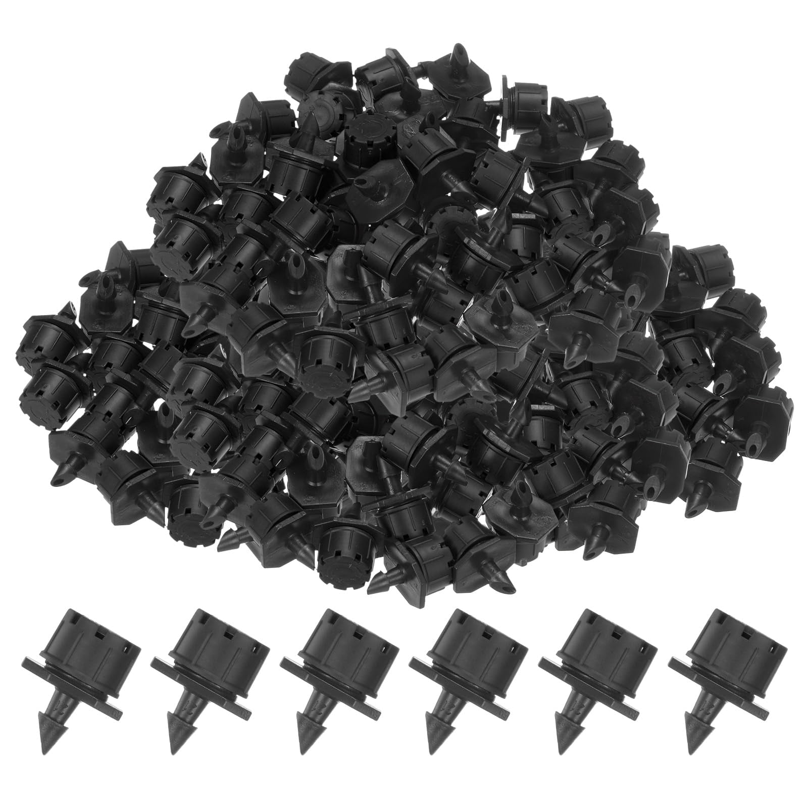 100-Pack 360 Degree Adjustable Irrigation Dripper, 1/4 Inch Barbed ...