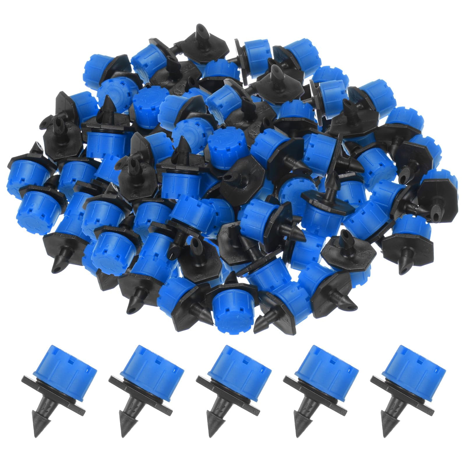 100-Pack 360 Degree Adjustable Irrigation Dripper, 1/4 Inch Barbed ...