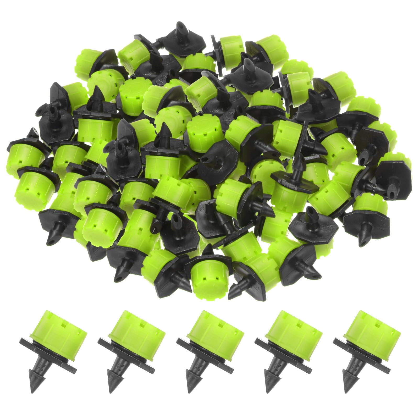 100-Pack 360 Degree Adjustable Irrigation Dripper, 1/4 Inch Barbed ...