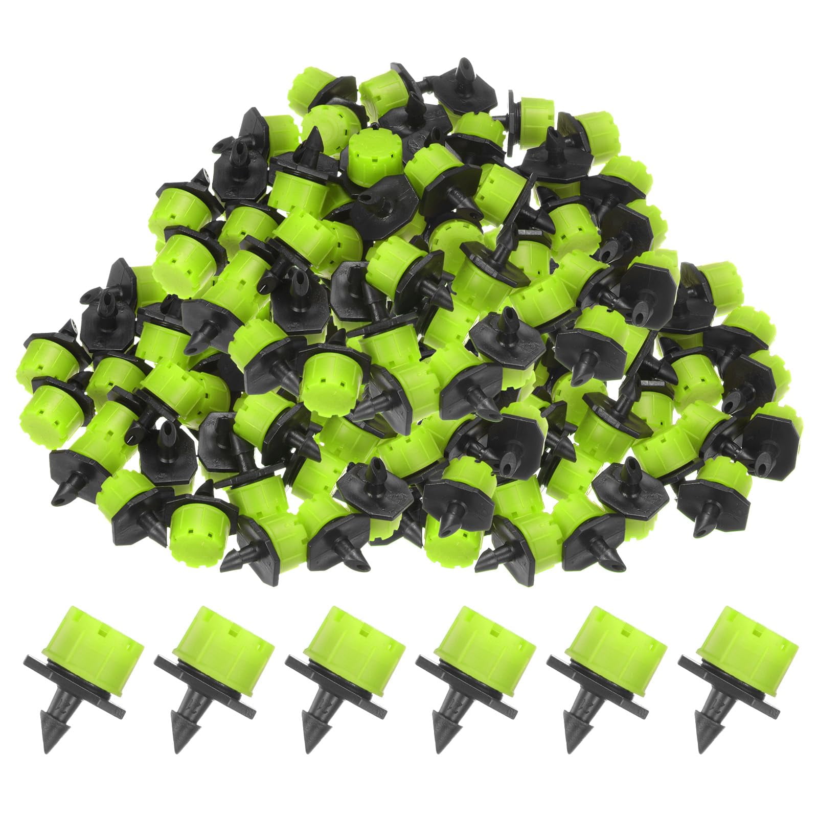 100-Pack 360 Degree Adjustable Irrigation Dripper, 1/4 Inch Barbed ...