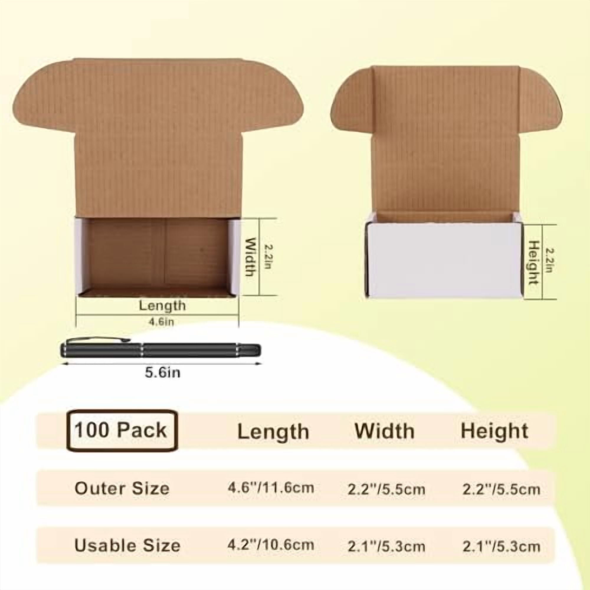 100 Pack 4.6x2.2x2.2 Small Shipping Boxes for Packing Small Business ...