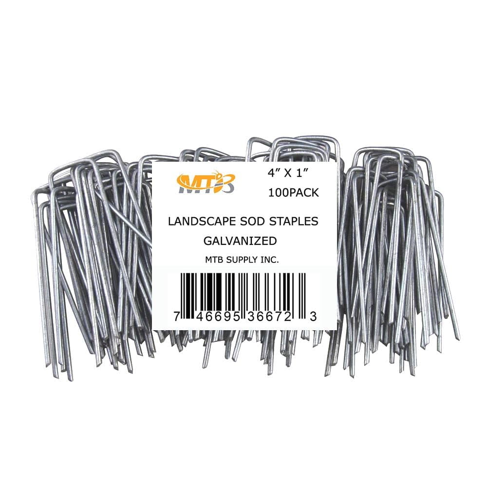 100 Pack 4 Inch 11GA(0.12inch) Landscape Staples Garden Stakes Fence ...