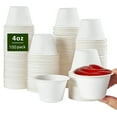 100 Pack 4 OZ Disposable Souffle Cups,Compostable Portion Cups,Natural ...