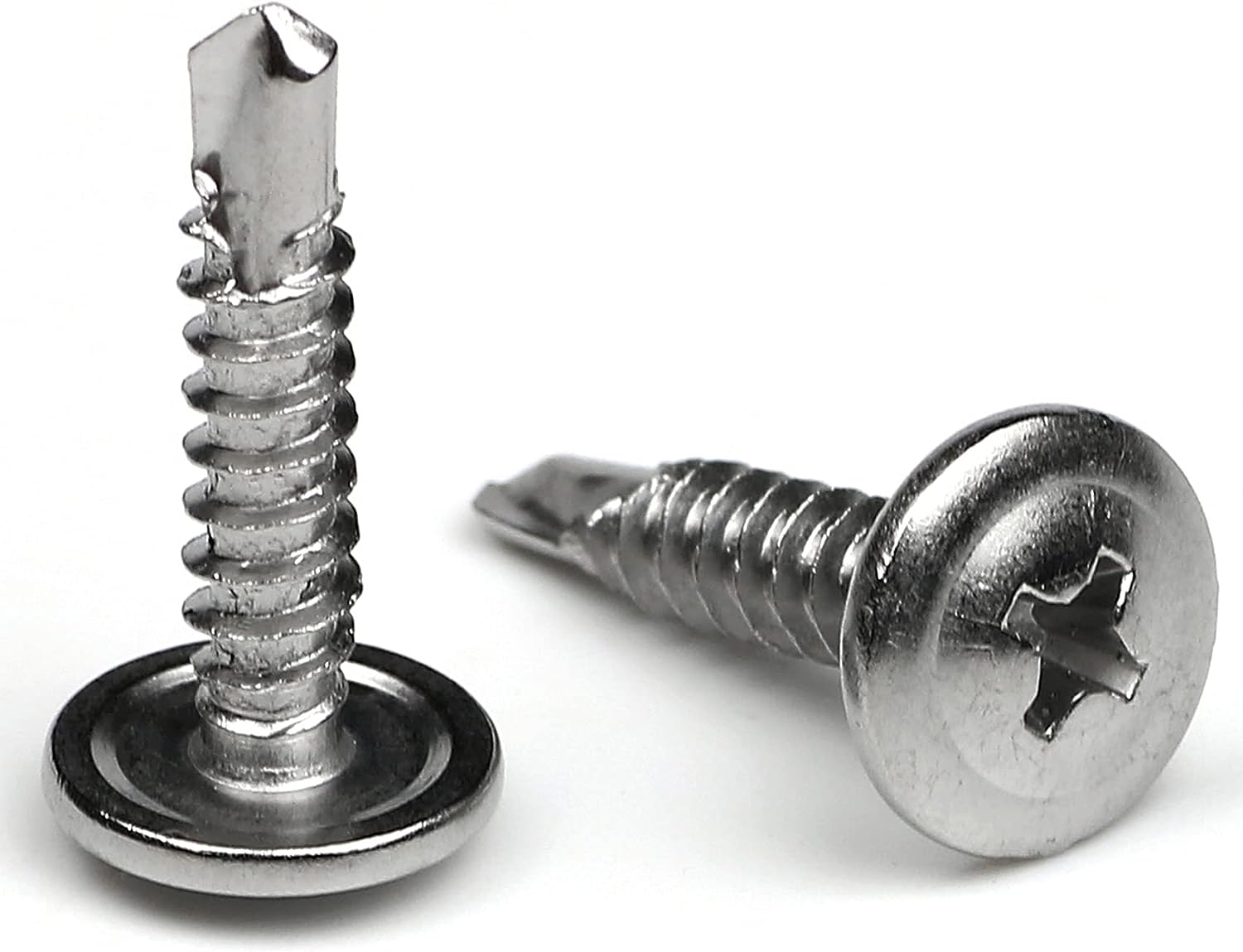 100 Pack 410 Stainless Steel Wafer Head Phillips Self Drilling Screws Sheet Metal Tek Screws ...