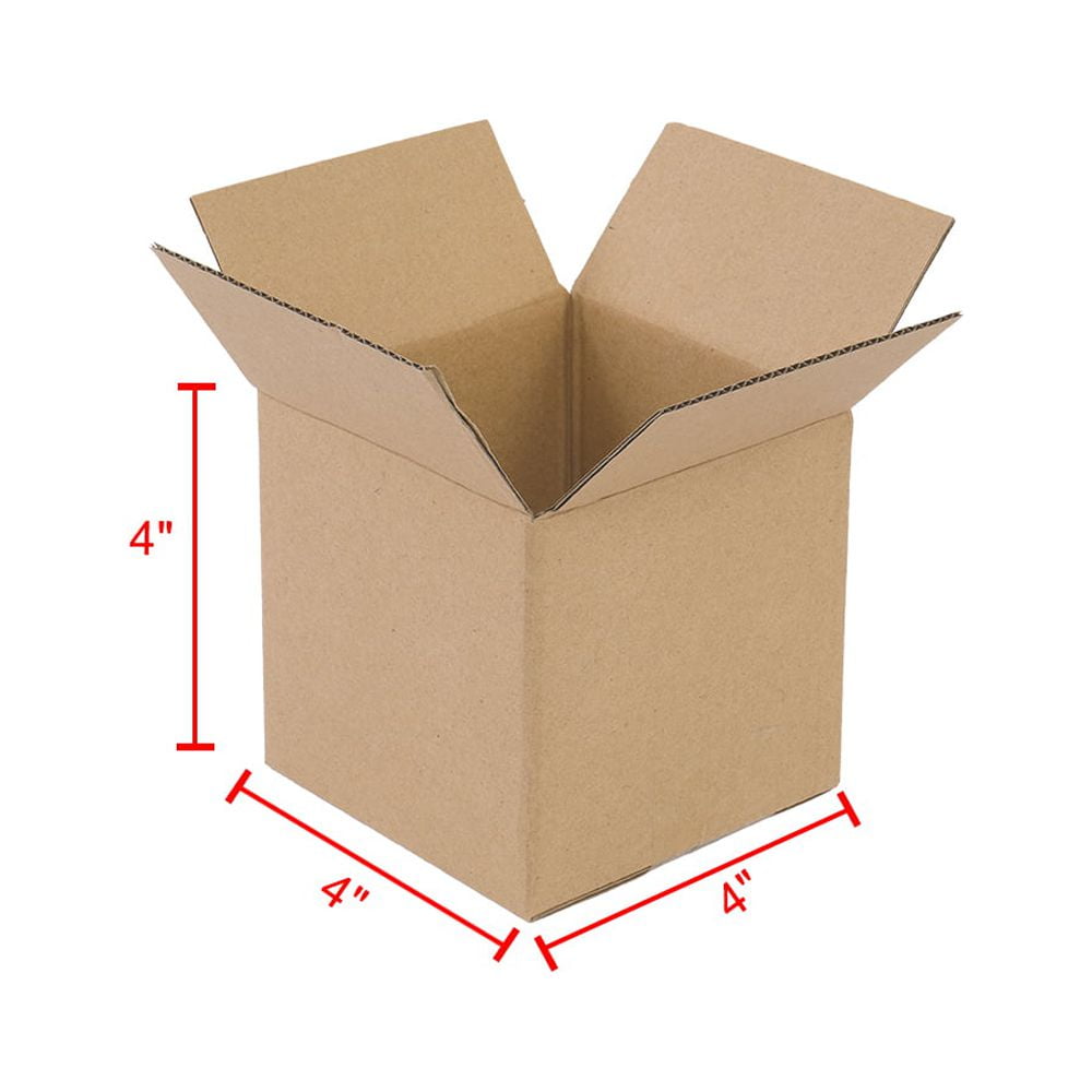 100-Pack 4x4x4in Corrugated Cardboard Boxes, Small Yellow Kraft Paper ...