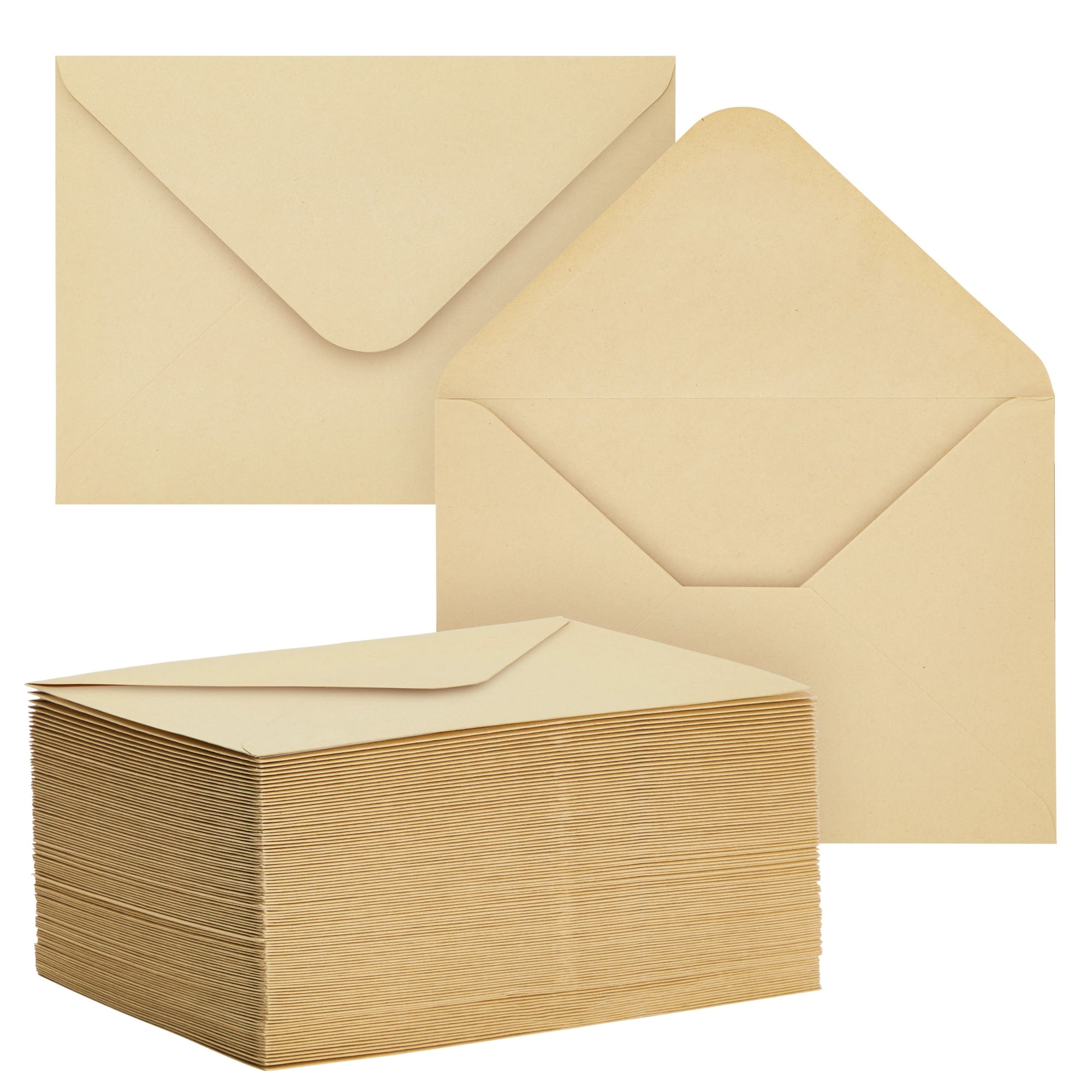 100 Pack A6 Kraft Paper Envelopes, V-Flap Envelope - Ideal for ...