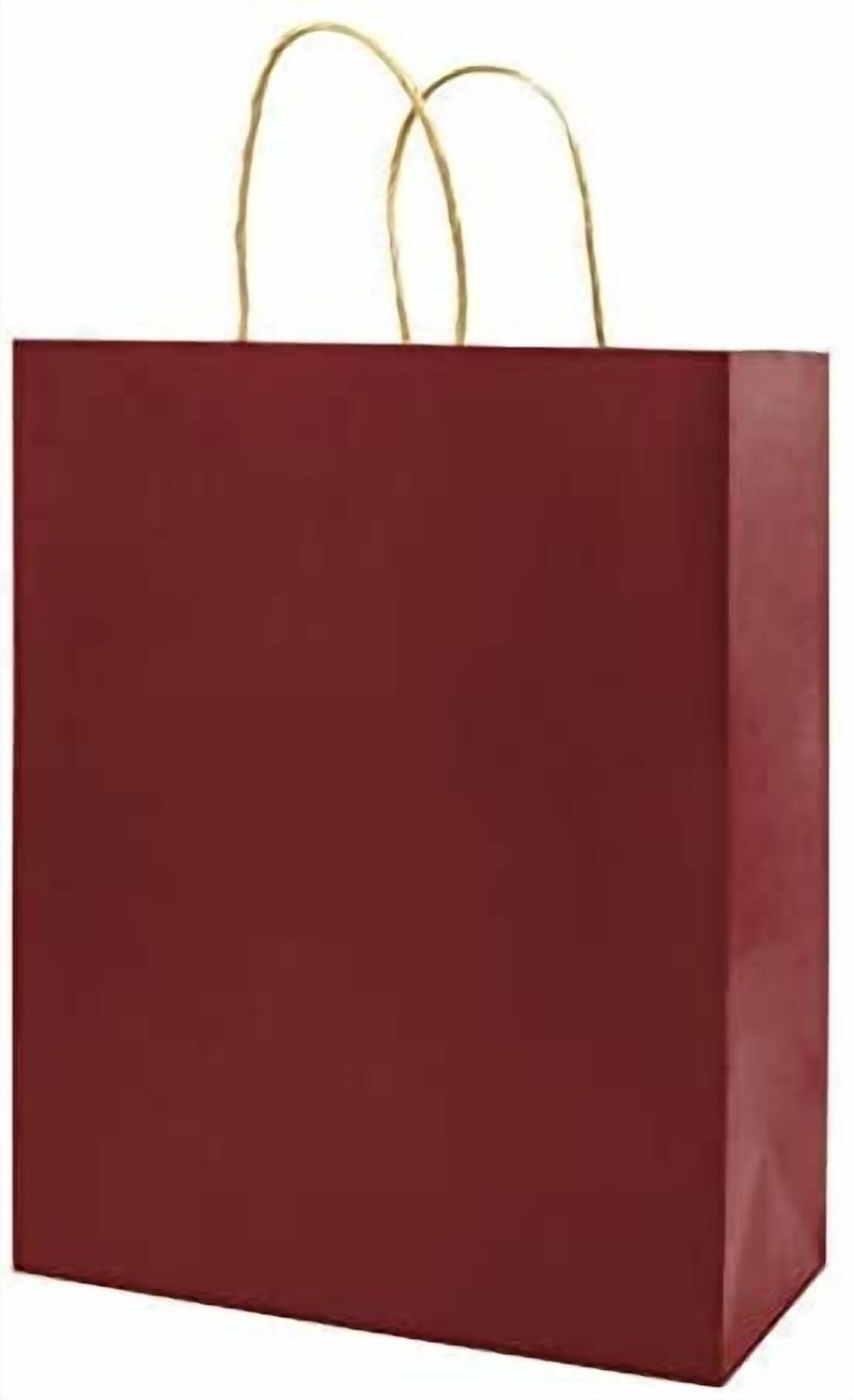 100 Pack 5.25x3.25x8 Inch Small Red Gift Paper Bags with Handles Bulk ...