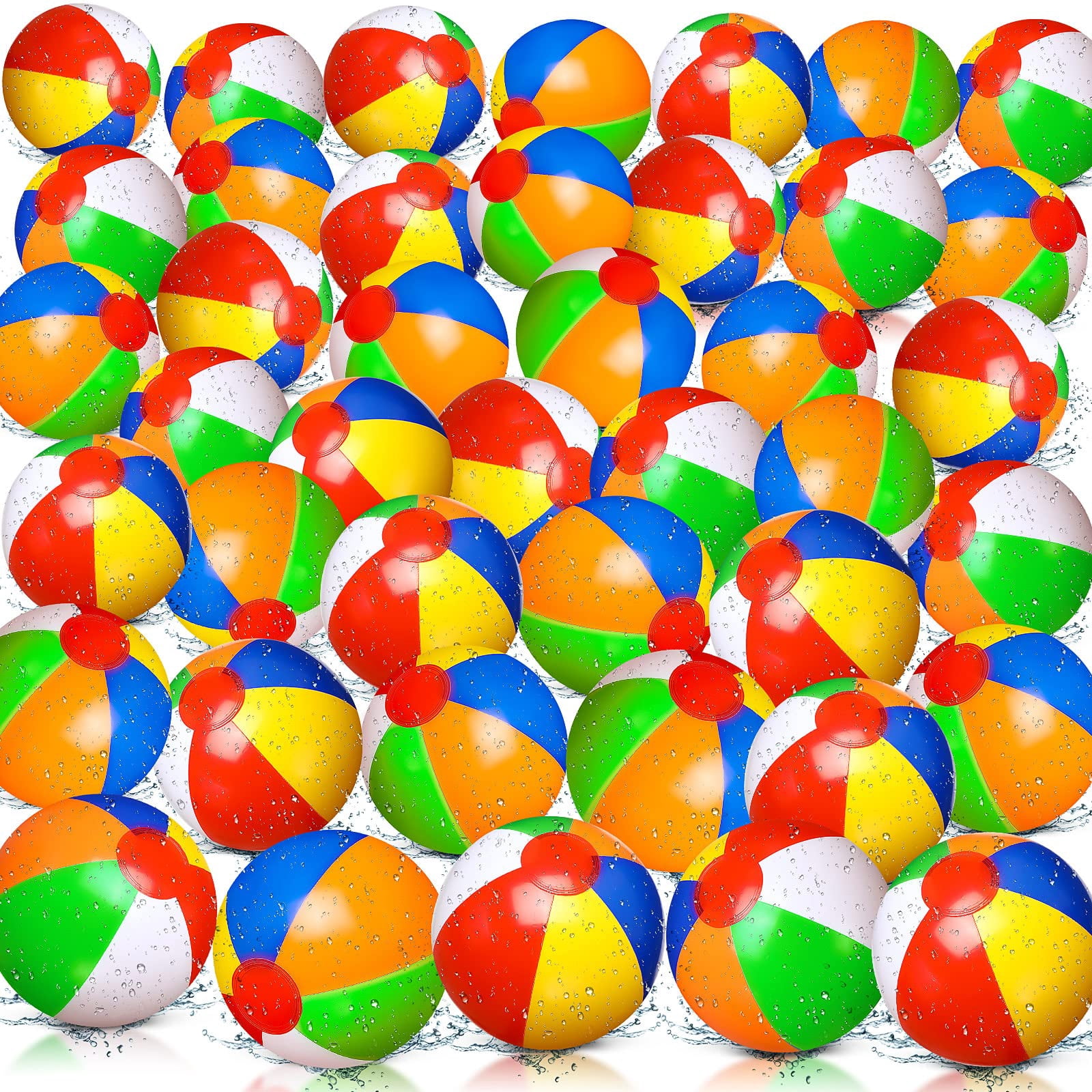 100 Pack 5 Inch Inflatable Rainbow Color Beach Balls for Summer Pool ...