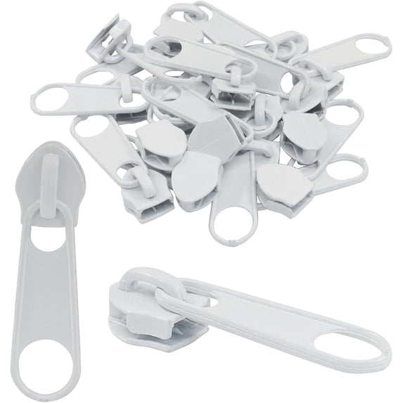 100 Pack #5 Zipper Sliders Replacement, White Zipper Pulls Bulk for ...