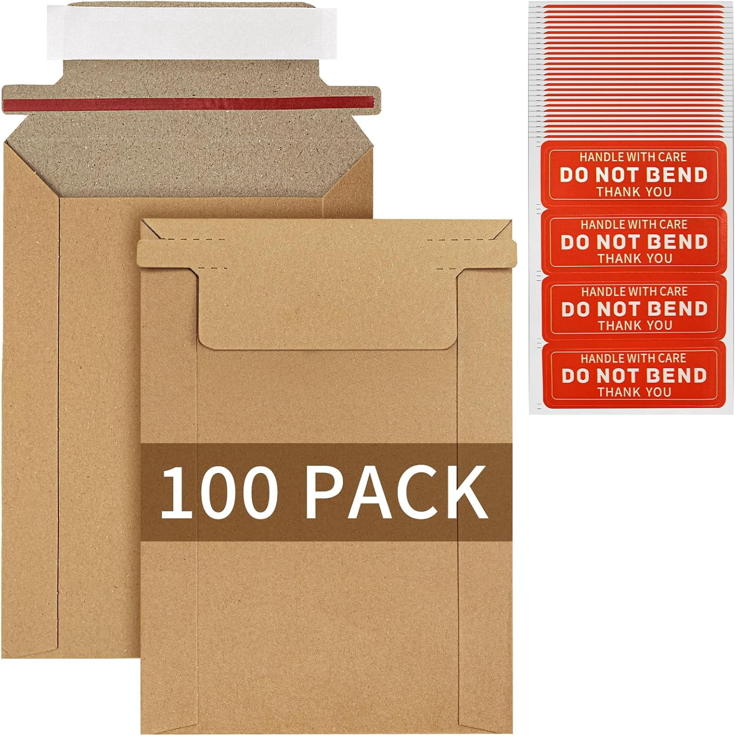 100 Pack 5" x 6.9" Rigid Mailers Shipping Envelopes, 400GSM Mailers ...
