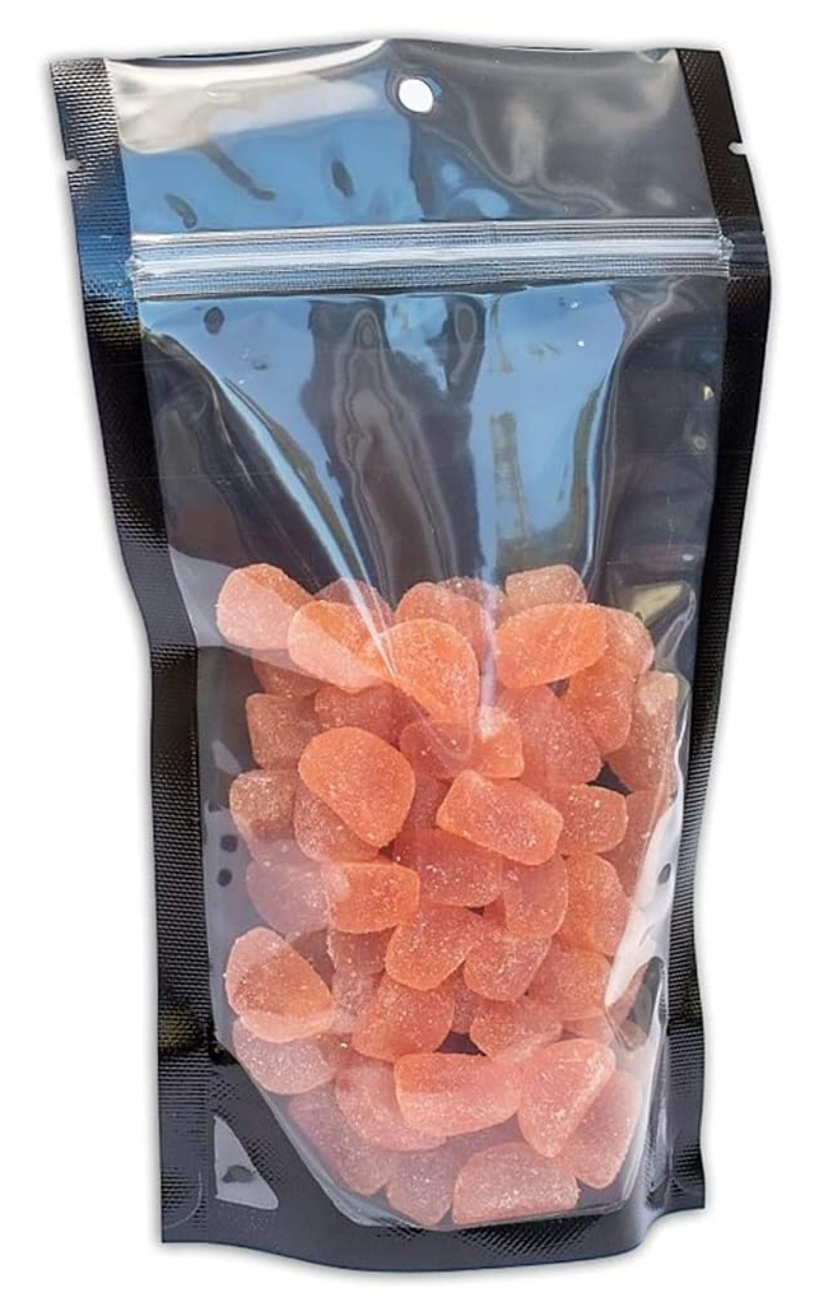 100 Pack 5"x8" Mylar Clear/Black Nylon Resealable Stand Up Bags Heat ...