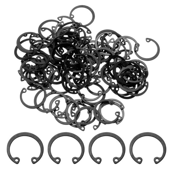 100 Pack 55/64"(22mm) Retaining Ring Circlip, Snap Rings C-Clips, Black ...