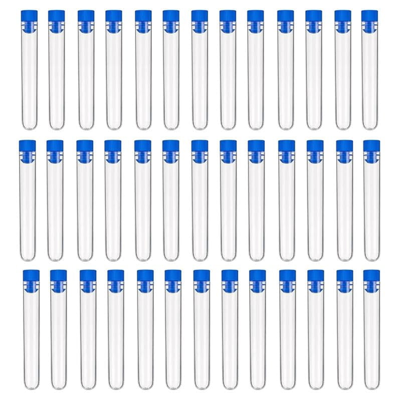 100 Pack 5ML Test Tubes with Caps Plastic Clear Graduated Vial Sample ...