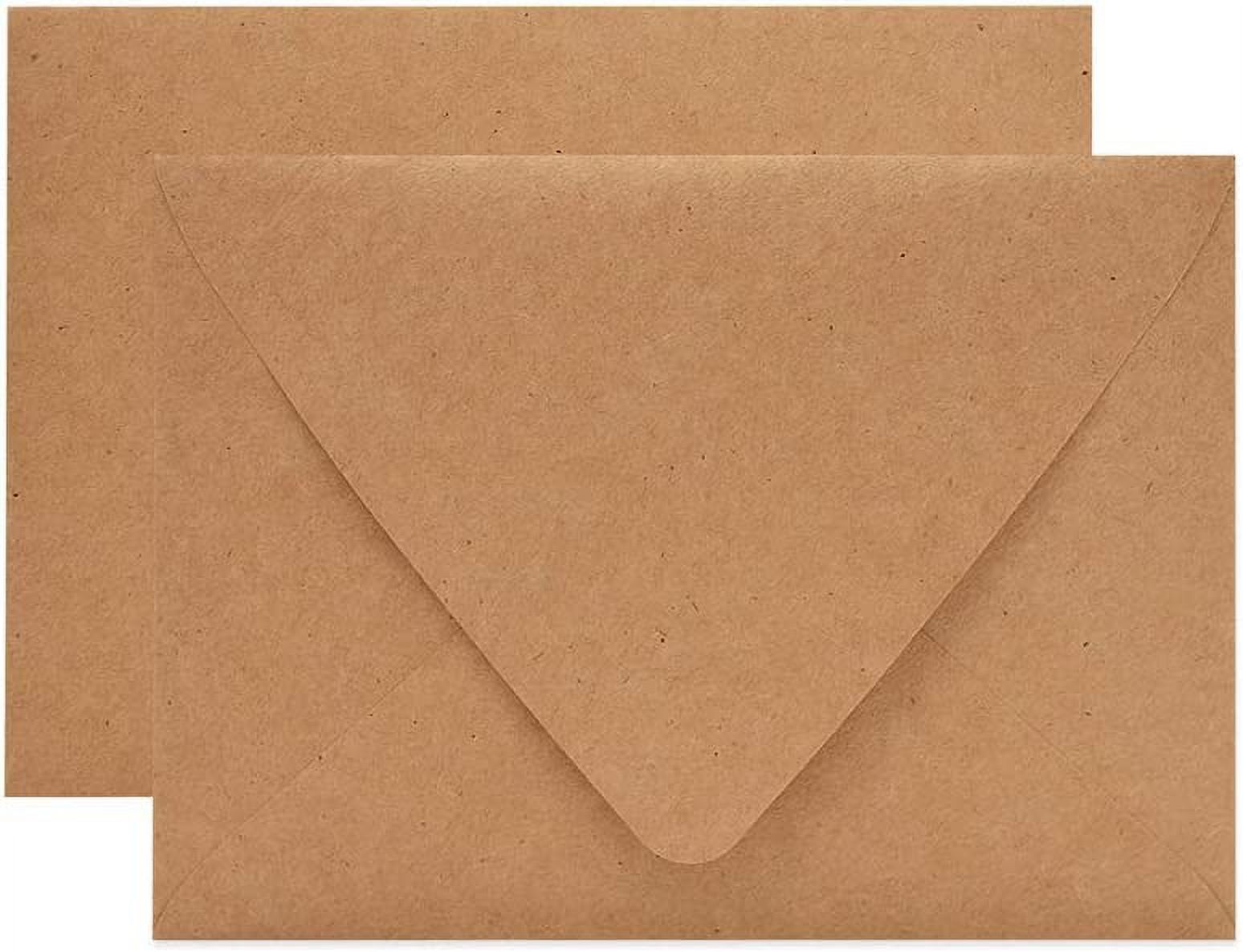 100 Pack 5x7 Brown Kraft Envelopes for Invitations - Quick Self Seal, V ...